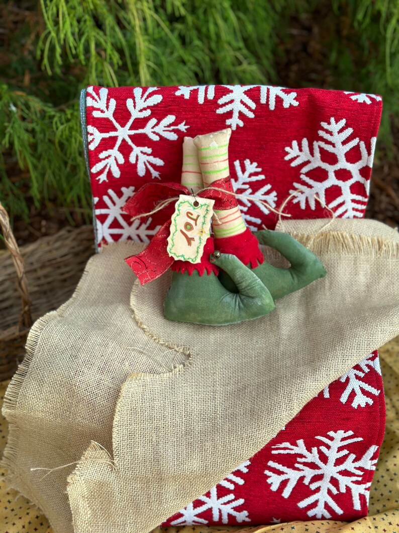 Primitive Handmade Elf Boots, a Farmhouse Christmas Decor, Elf Decor ...