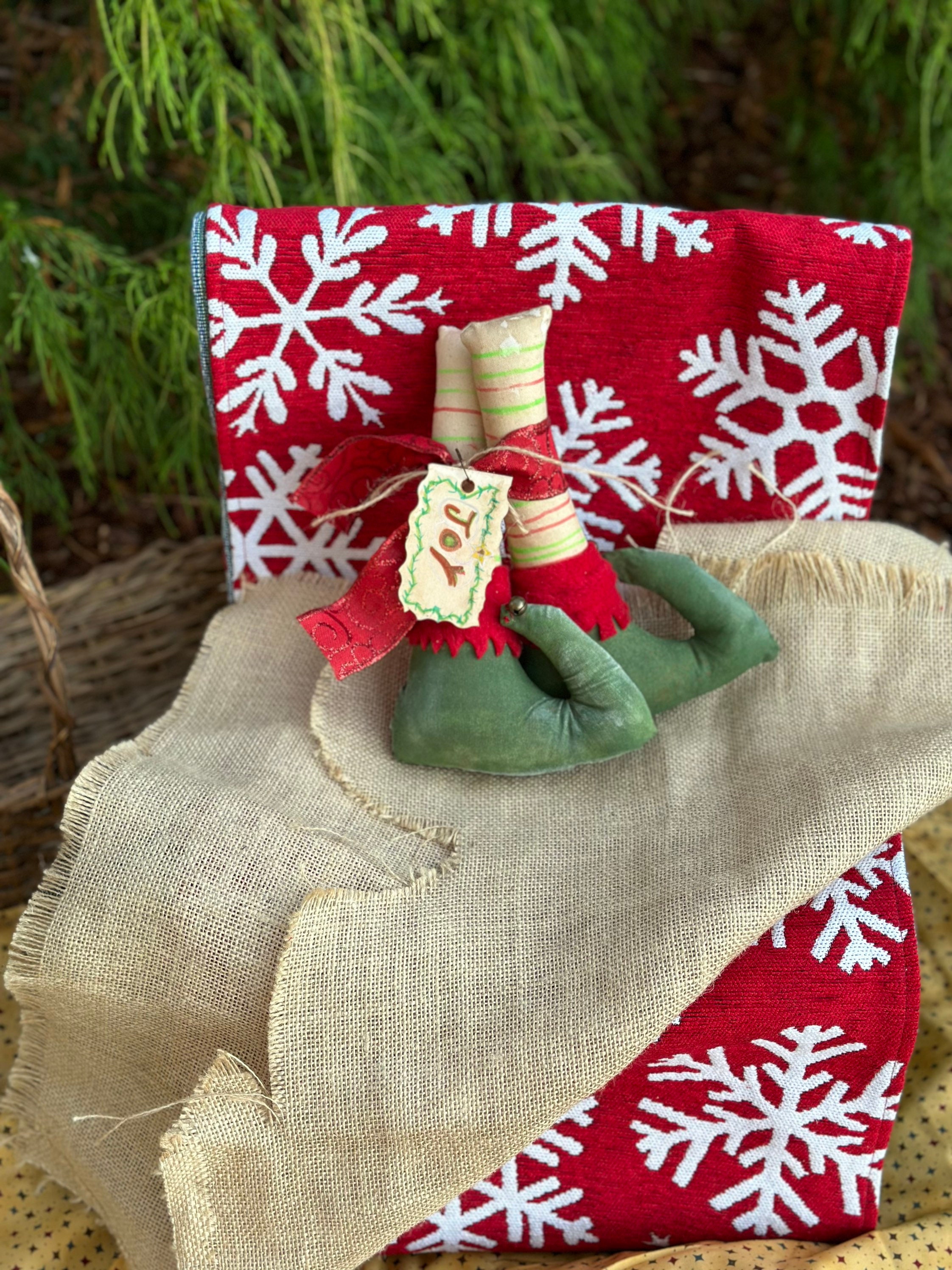 Primitive Handmade Elf Boots, a Farmhouse Christmas Decor, Elf Decor ...
