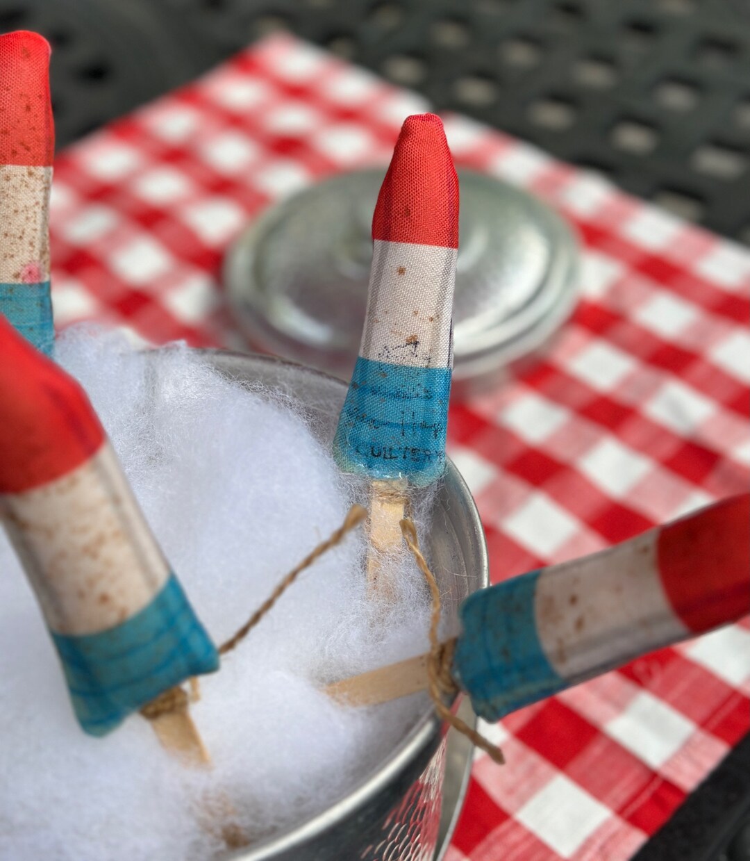 Primitive Handmade Patriotic Rocket Pops, Farmhouse Decor, Summer Decor ...