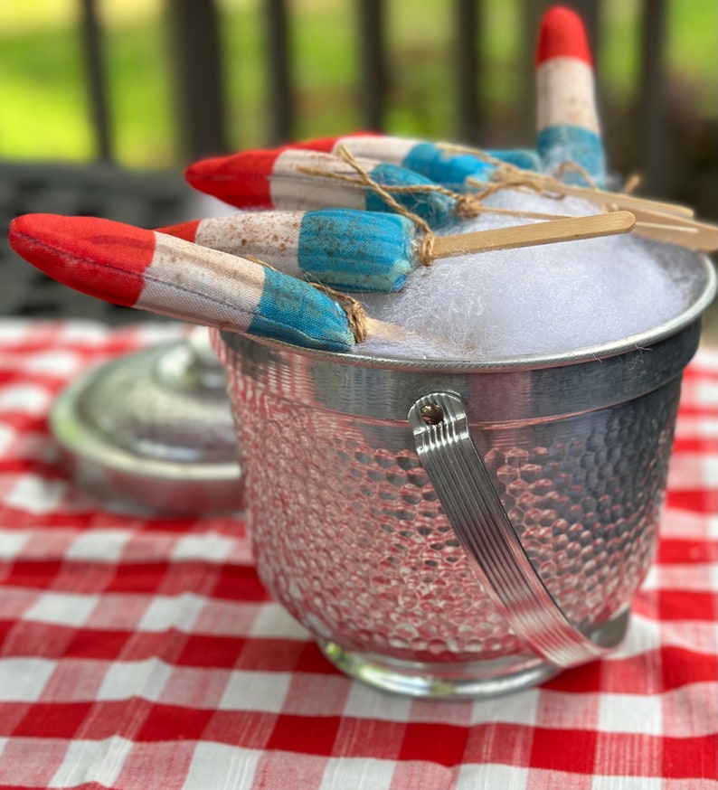 Primitive Handmade Patriotic Rocket Pops, Farmhouse Decor, Summer Decor ...