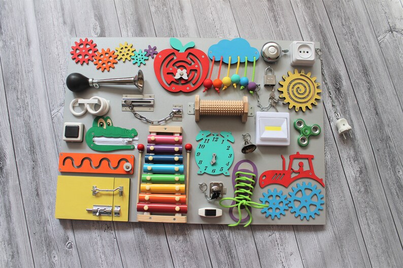 Rainbow Baby Gift Busy Board 70x50cm 27,5х19,6, Toddler Busyboard ...