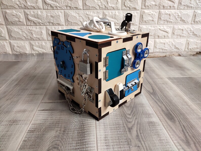 Busy Board Busy Cube 20x20 Cm, Baby Boy Girl Gift, Montessori Sensory ...