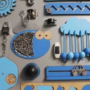 Baby Boy Gift, Motorik Busy Board 80x60 Cm, Fidget Toys, First Birthday ...