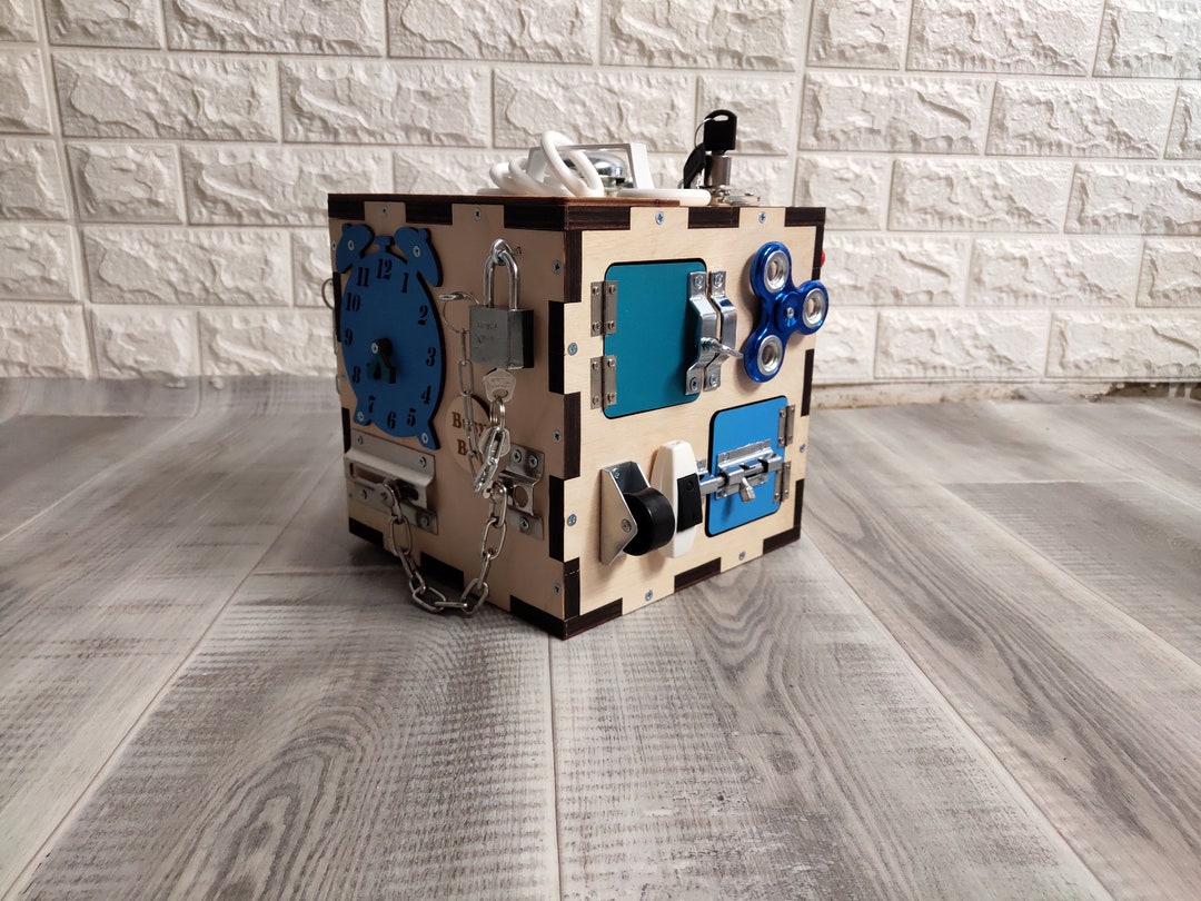 Busy Board Busy Cube 20x20 Cm, Baby Boy Girl Gift, Montessori Sensory ...