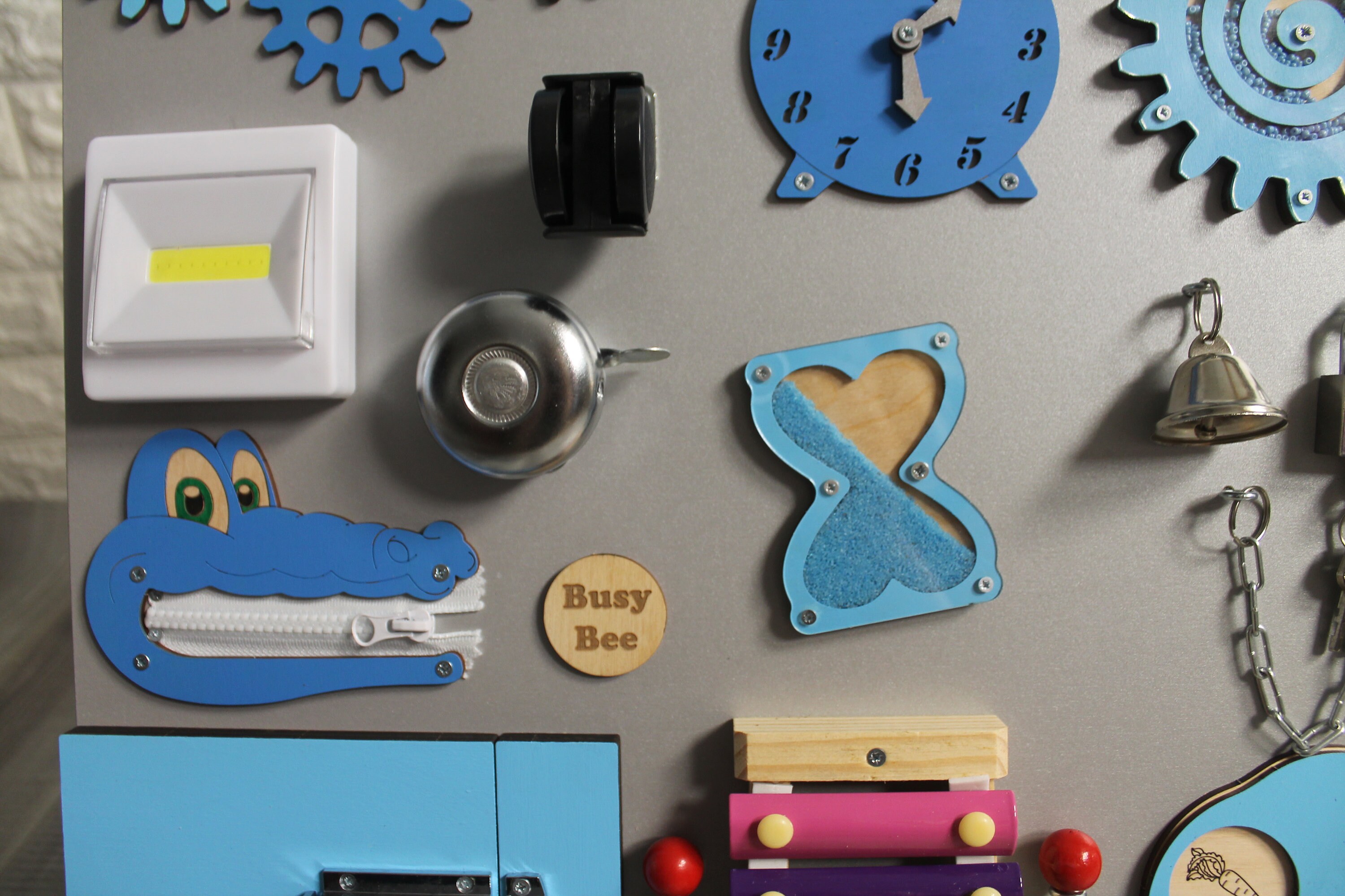 Baby Boy Gift, Motorik Busy Board 80x60 Cm, Fidget Toys, First Birthday ...