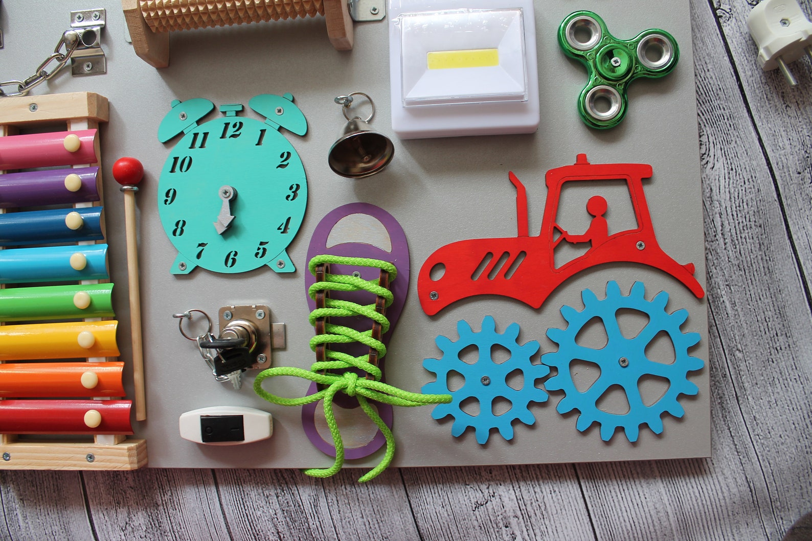 Rainbow Baby Gift Busy Board 70x50cm 27,5х19,6, Toddler Busyboard ...