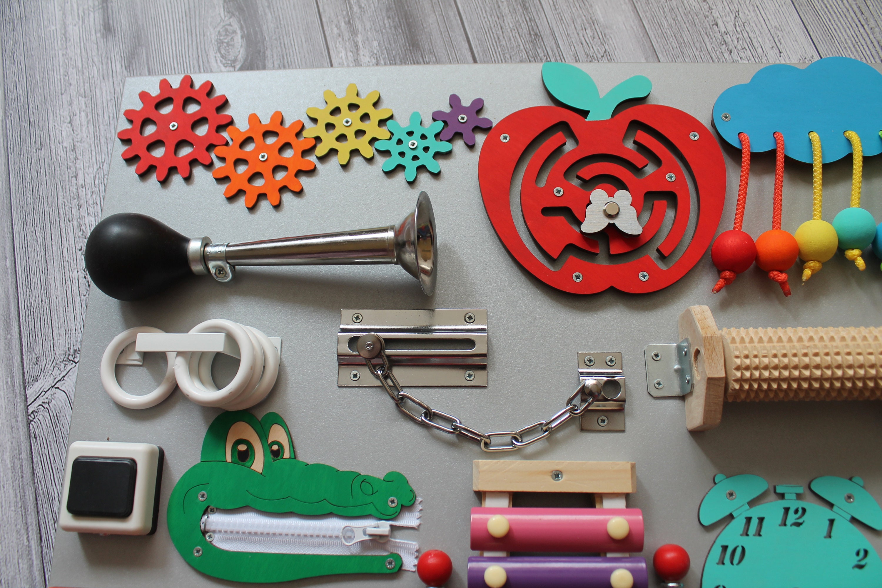 Rainbow Baby Gift Busy Board 70x50cm 27,5х19,6, Toddler Busyboard ...