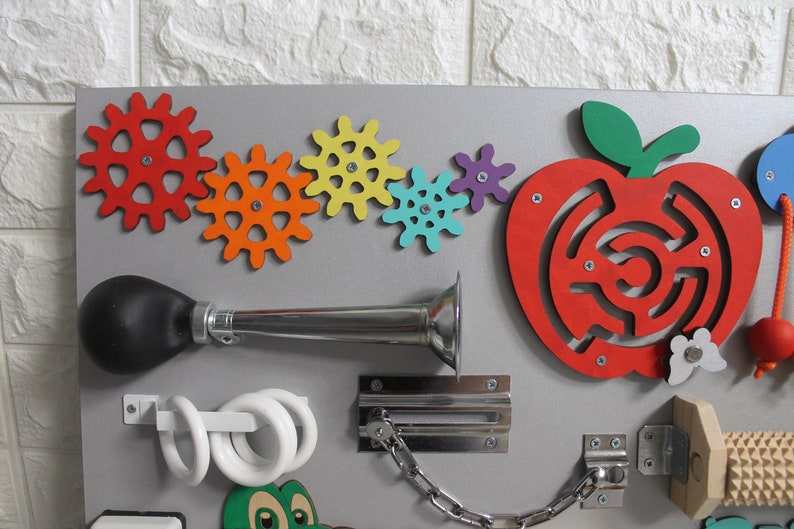 Rainbow Baby Gift Wooden Fidget Toy Busy Board 70x50 Cm - Etsy