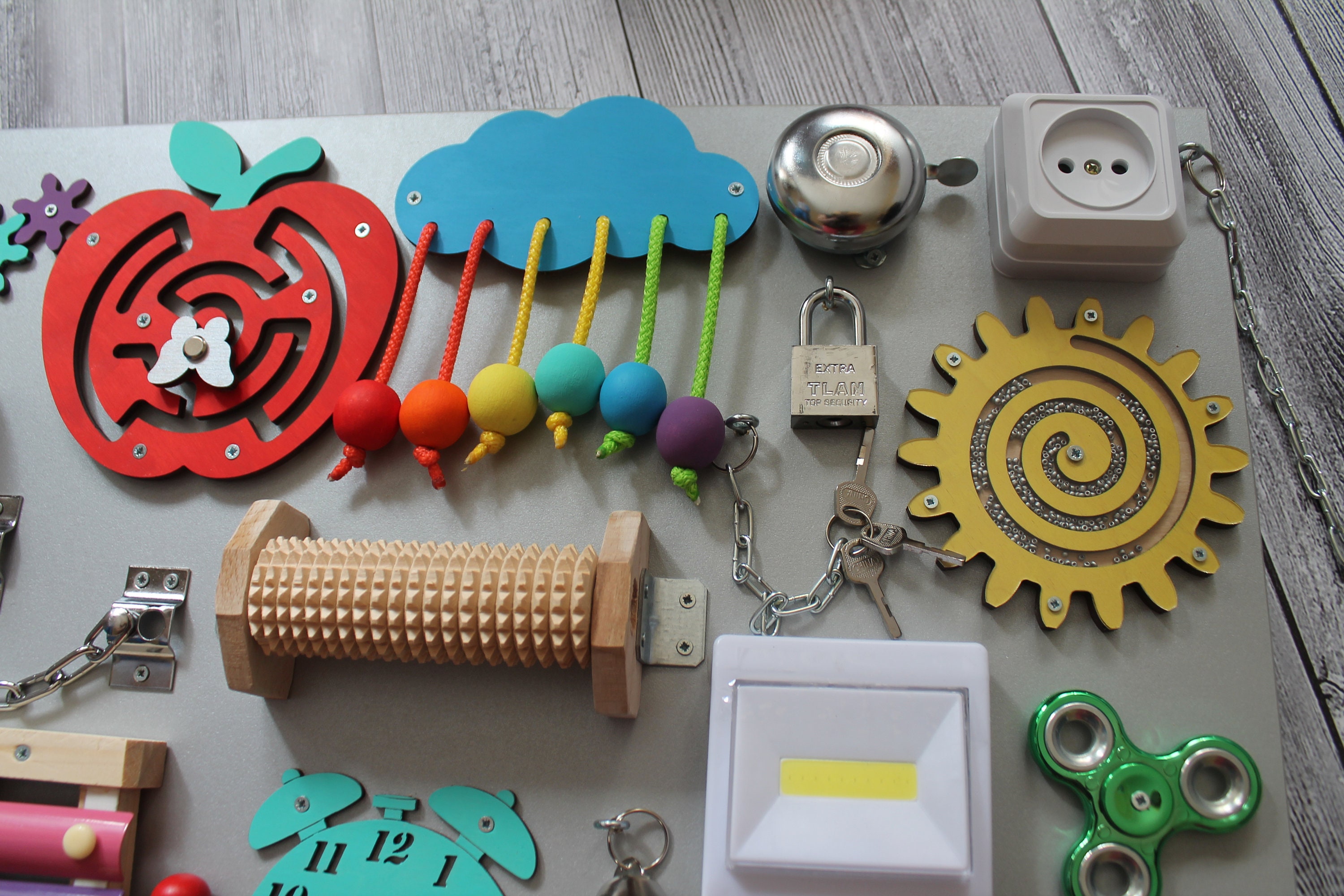 Rainbow Baby Gift Busy Board 70x50cm 27,5х19,6, Toddler Busyboard ...