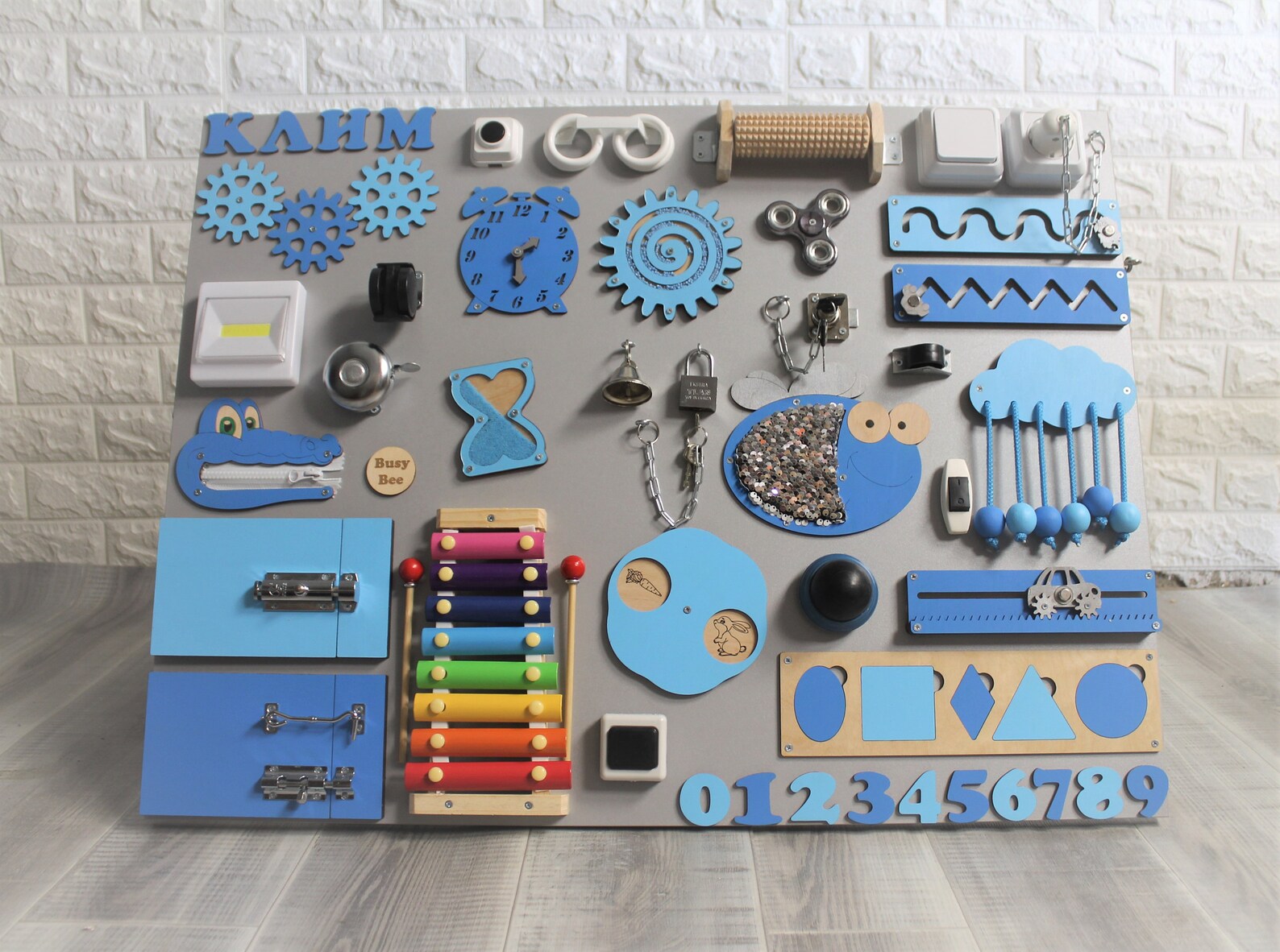 Baby Boy Gift, Motorik Busy Board 80x60 Cm, Fidget Toys, First Birthday ...