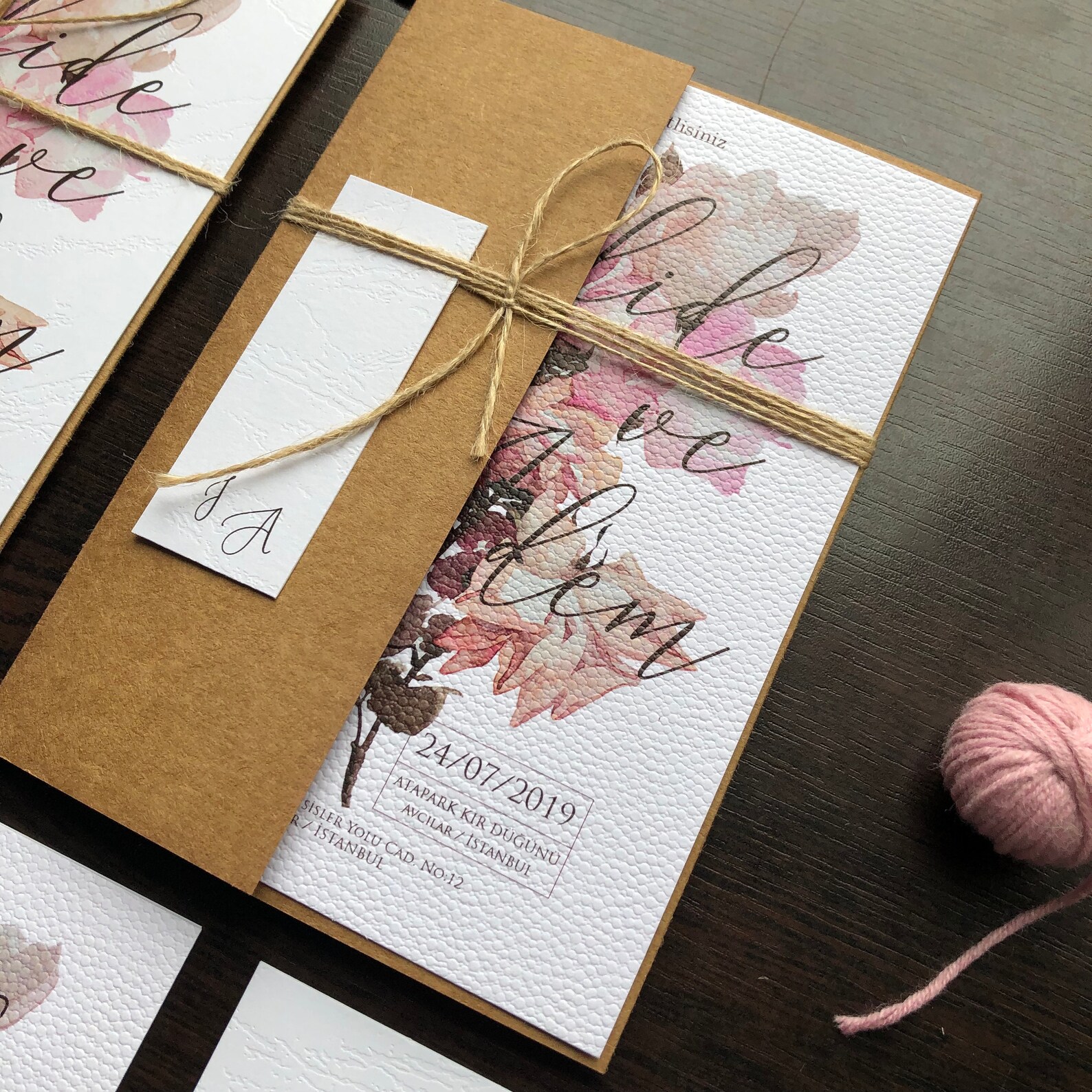 Personalized invitation with kraft envelopes | Etsy