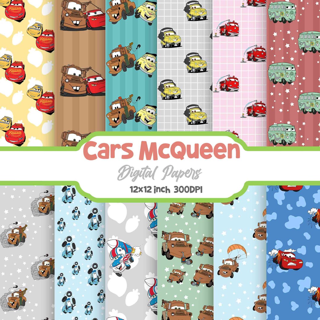 Cars Seamless Pattern Digital Papers Scrapbook Papers - Etsy