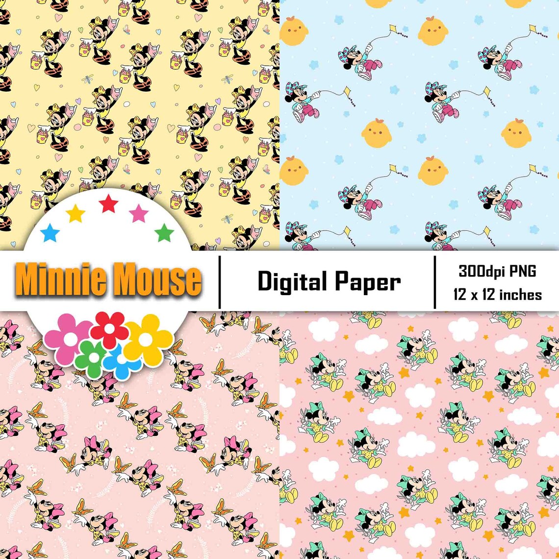 Mouse Seamless Pattern Scrapbook Digital Paper Wallpaper - Etsy
