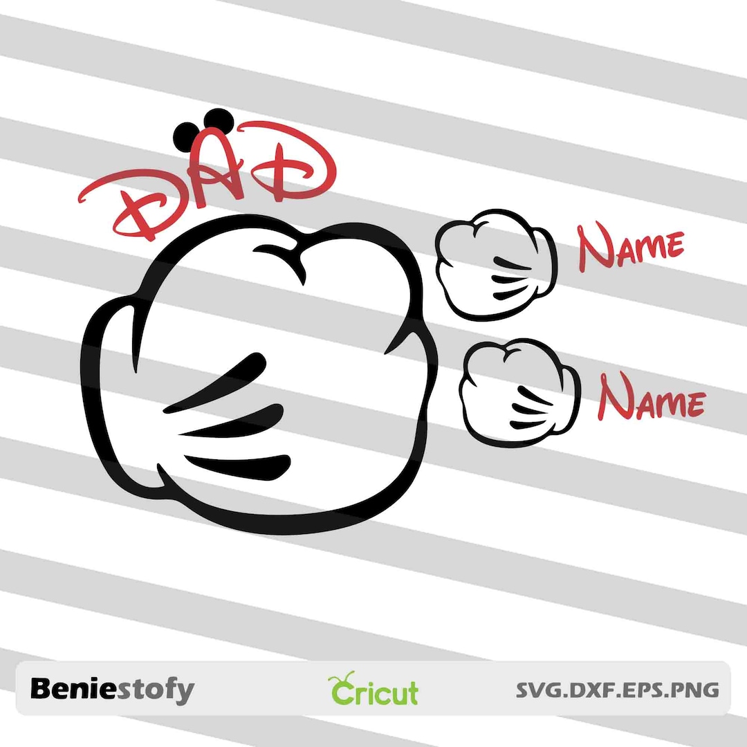 Mouse Svg, Mouse Dad Hand Fist Bump Svg, Cartoon Svg, Birthday Svg ...