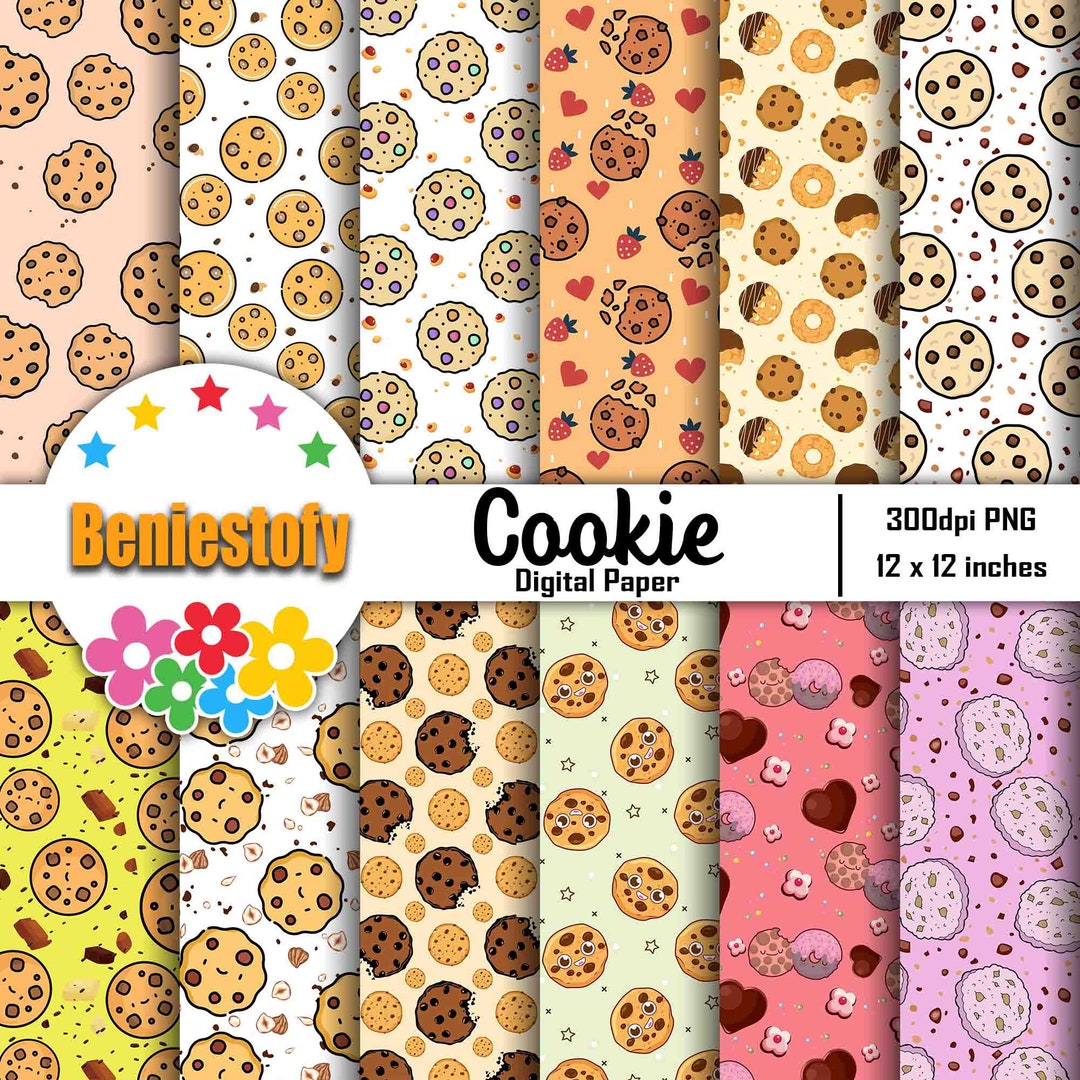 Cookie Seamless Pattern, Digital Papers, Scrapbook Papers, Pattern ...