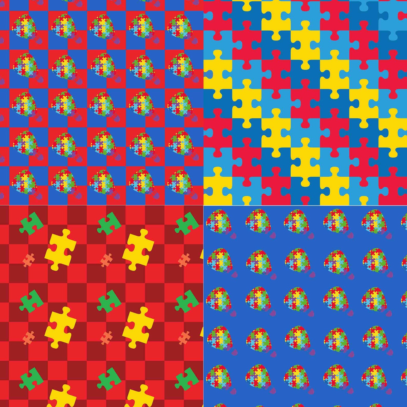 Autism Awareness Seamless Pattern, Digital Papers, Scrapbook Papers ...