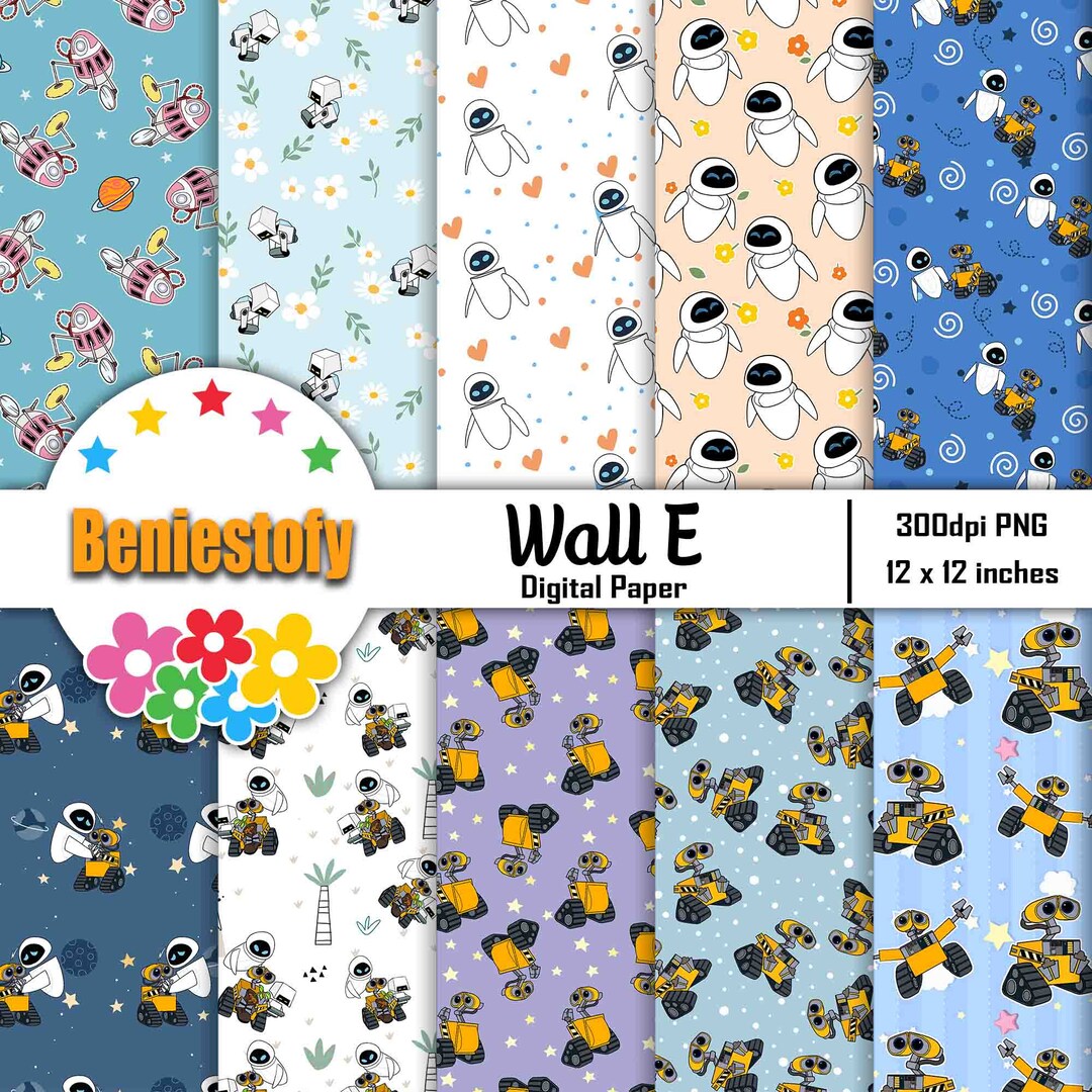 Cute Robot Seamless Pattern, Digital Papers, Scrapbook Papers, Pattern ...