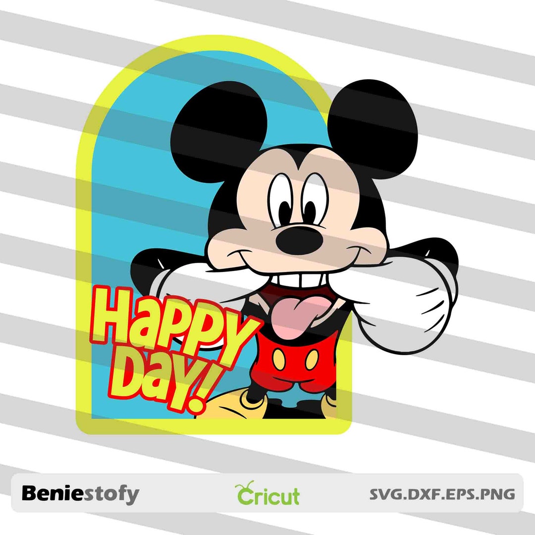 Feliz Día Svg, Ratón Svg, Dibujos Animados Svg, Archivo Cricut ...