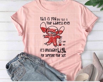 Stitch Badness Level Png - Etsy
