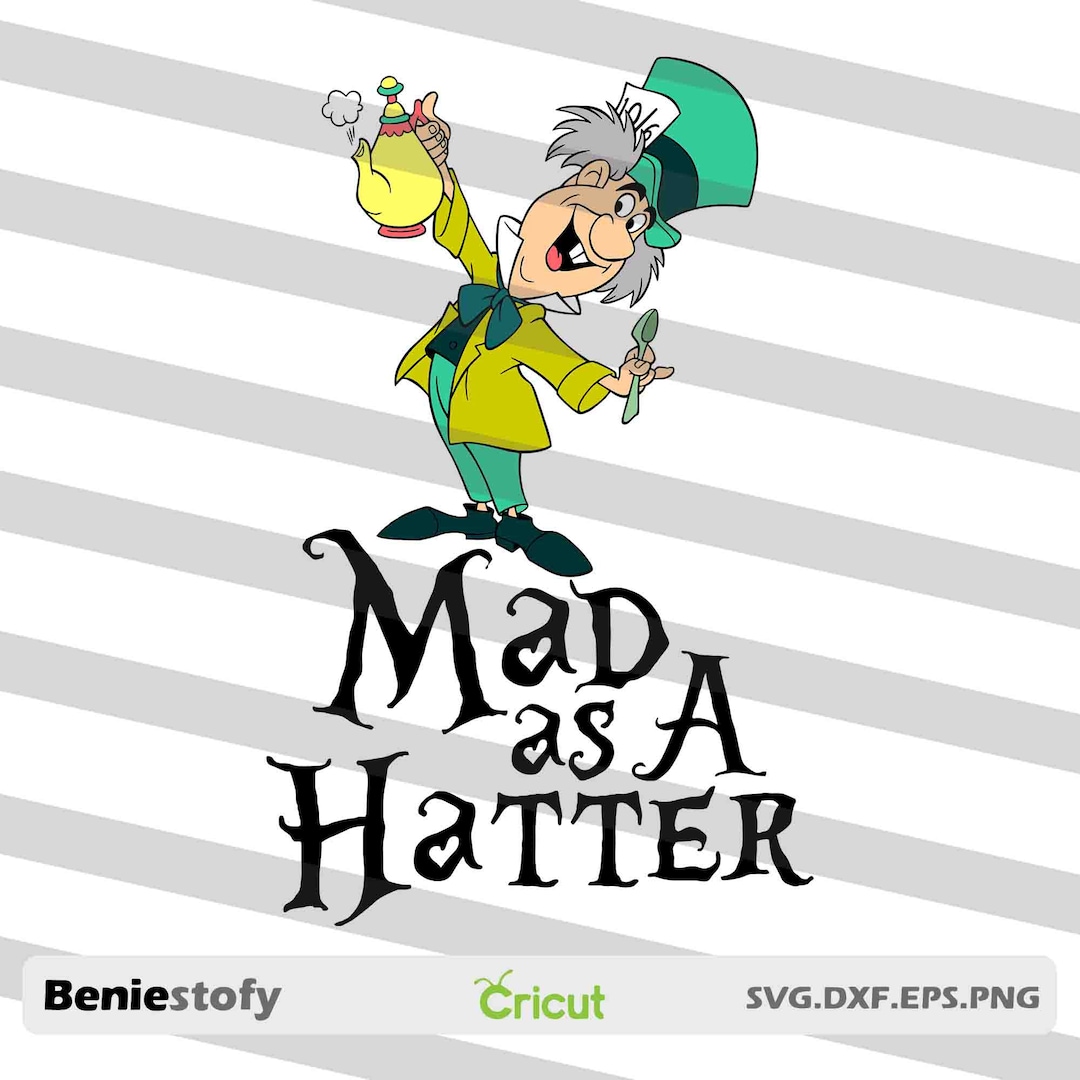 Mad Hatter Svg, Alice Svg, Alice in Woderland Svg, Cartoon Svg, Cricut ...