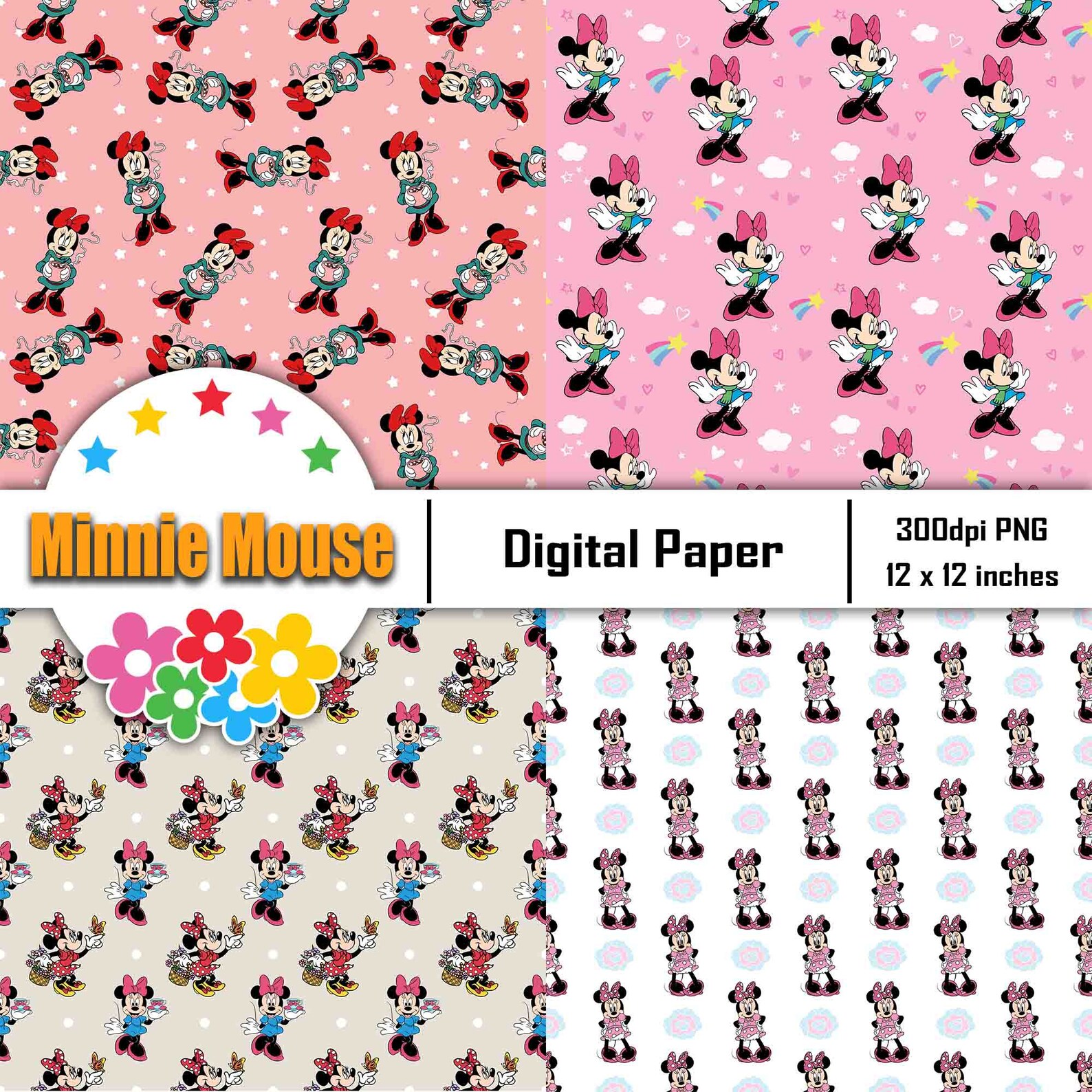 Mouse Seamless Pattern Scrapbook Digital Paper Wallpaper - Etsy