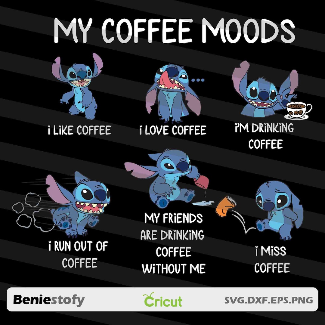 My Coffee Moods Svg, Cartoon Svg, Cricut File, Clipart, Svg, Png, Eps ...