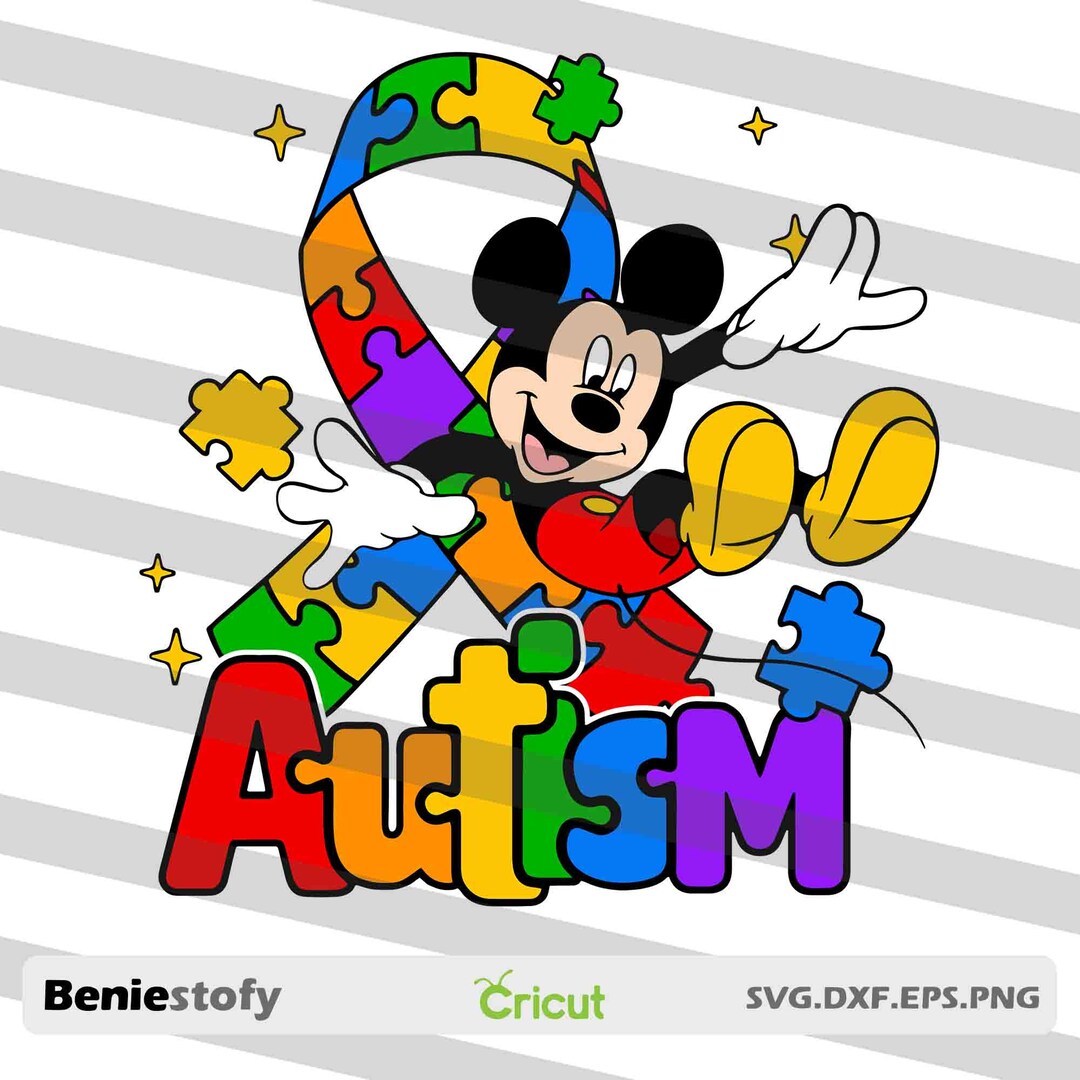 Mouse Autism Awareness Svg, Mouse Autism Svg, Cartoon Svg, Autism Svg ...