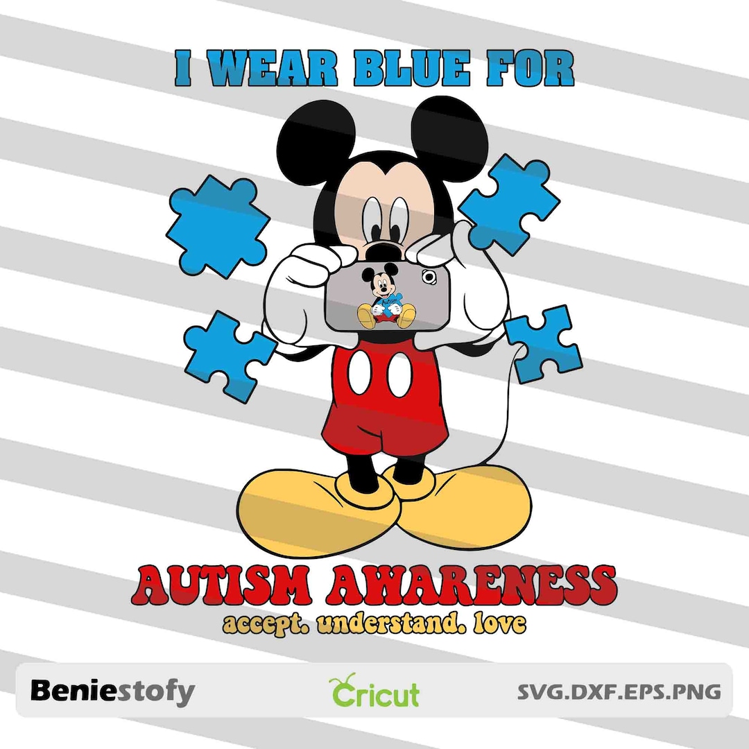 Mouse Autism Svg, Cartoon Svg, Autism Svg, Cricut File, Clipart, Svg ...