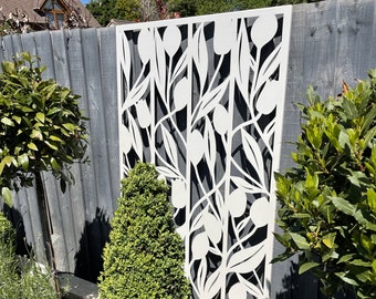 Laser Cut Steel Garden Privacy Decorative Screen Panels With | Etsy UK