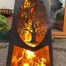 Tree of Life - Laser Cut Steel Garden Chiminea, Patio Heater, Log ...
