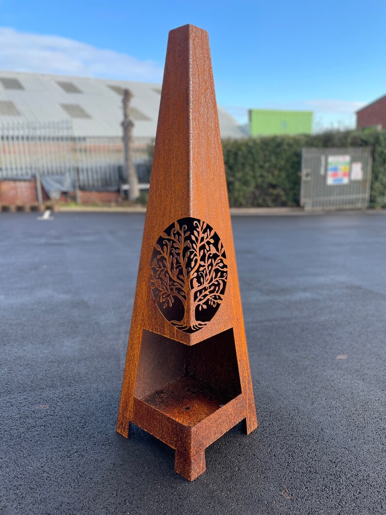 Tree of Life Laser Cut Steel Garden Chiminea Patio Heater - Etsy UK
