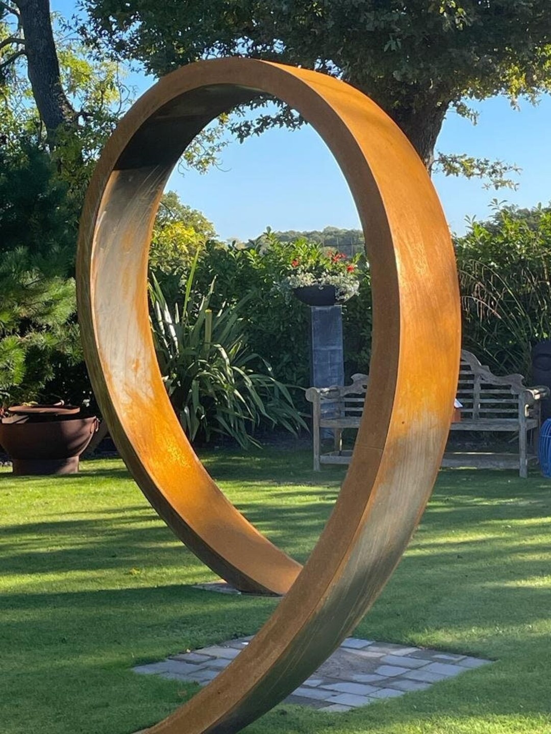 Corten Steel Helix Moongate - Etsy UK