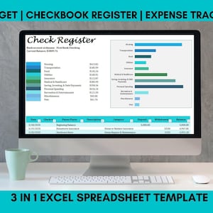 Budget & Checkbook Register/expense Tracker Excel Spreadsheet, Finance ...