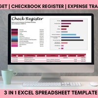 2 Checkbook Registers With Monthly and Annual Summaries Excel ...