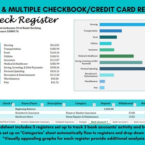 Budget, 6 Registers in 1, Checkbook and Credit Card Register and ...