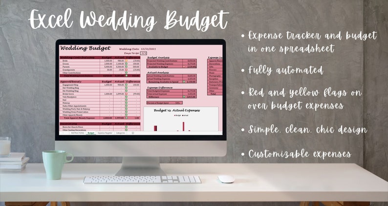 Wedding Budget Excel Wedding Expense Tracker Wedding Budget | Etsy