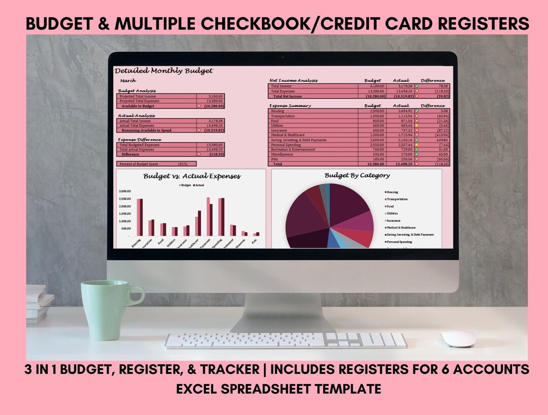 Budget, 6 Registers in 1, Checkbook and Credit Card Register and ...