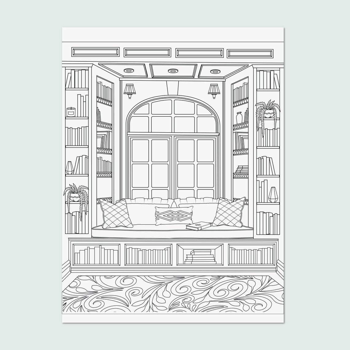 Interior Design Coloring Pages vol 4 Printable Adult - Etsy