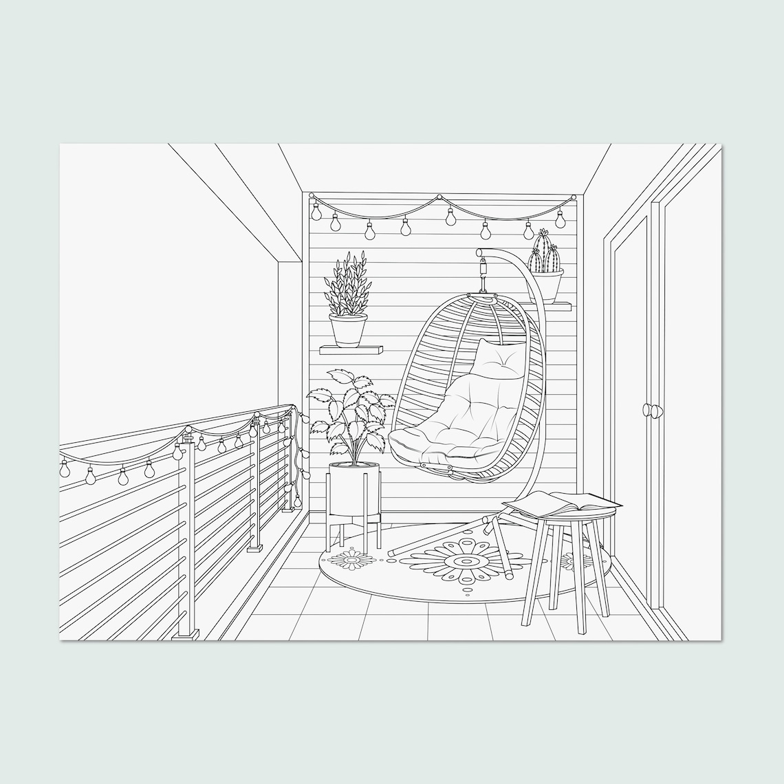 Interior Design Coloring Pages vol 4 Printable Adult - Etsy