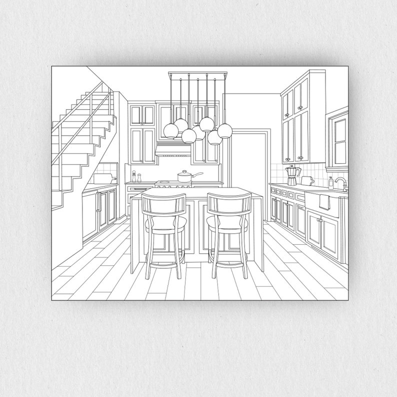 Interior Design Coloring Pages vol 3 Printable Adult - Etsy