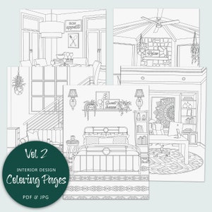 ALL Interior Design Coloring Pages (vol 1 + Vol 2 + Vol 3 + Vol 4 ...