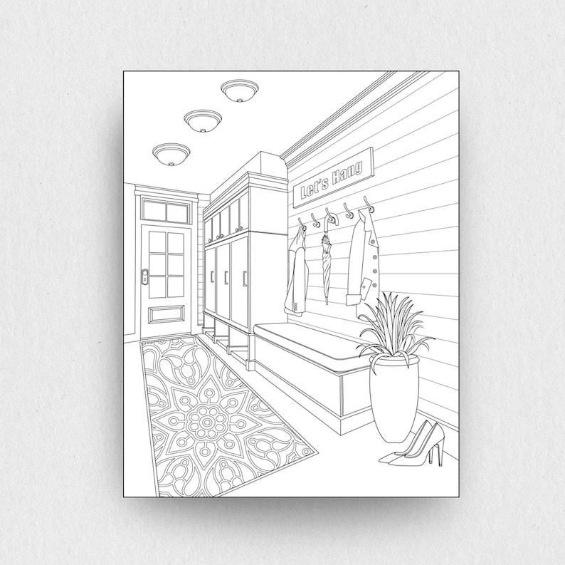 Interior Design Coloring Pages vol 3 Printable Adult - Etsy