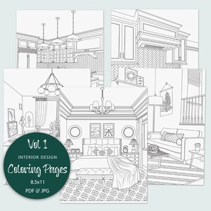 ALL Interior Design Coloring Pages (vol 1 + Vol 2 + Vol 3 + Vol 4 ...