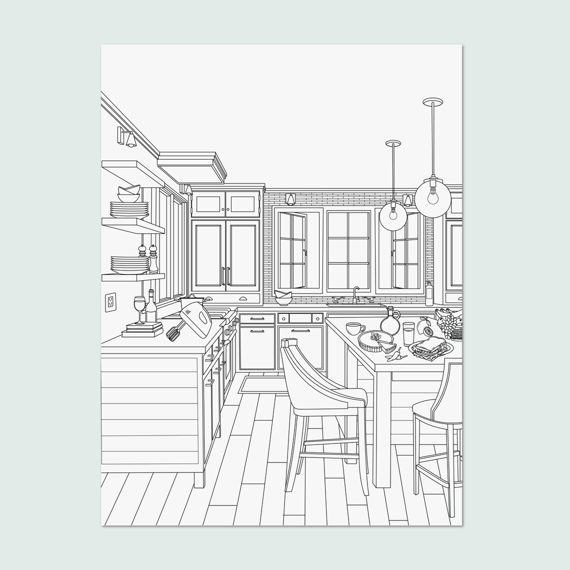 Interior Design Coloring Pages vol 4 Printable Adult - Etsy