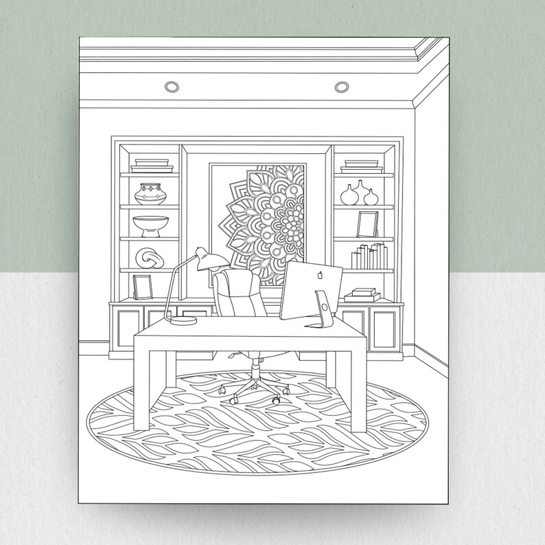 Interior Design Coloring Pages vol 2 Printable Adult - Etsy