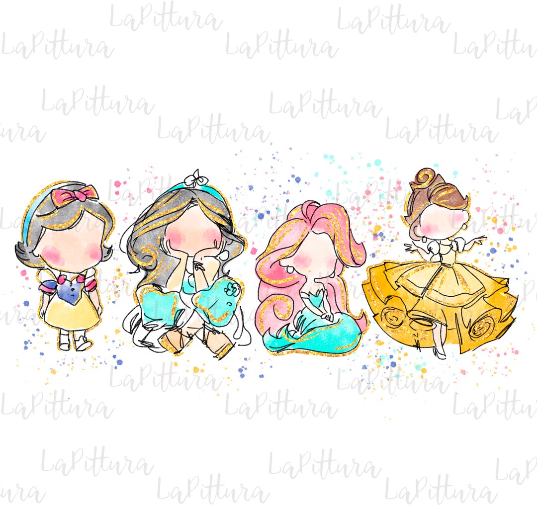 Watercolor Princess PNG, Princess Clipart, All Princess Printable ...