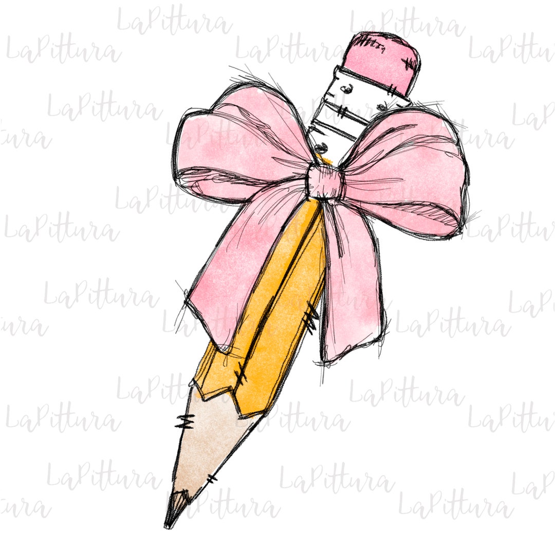 Pencil Png, Bow Png, School Design Png, Customize Teacher Png ...