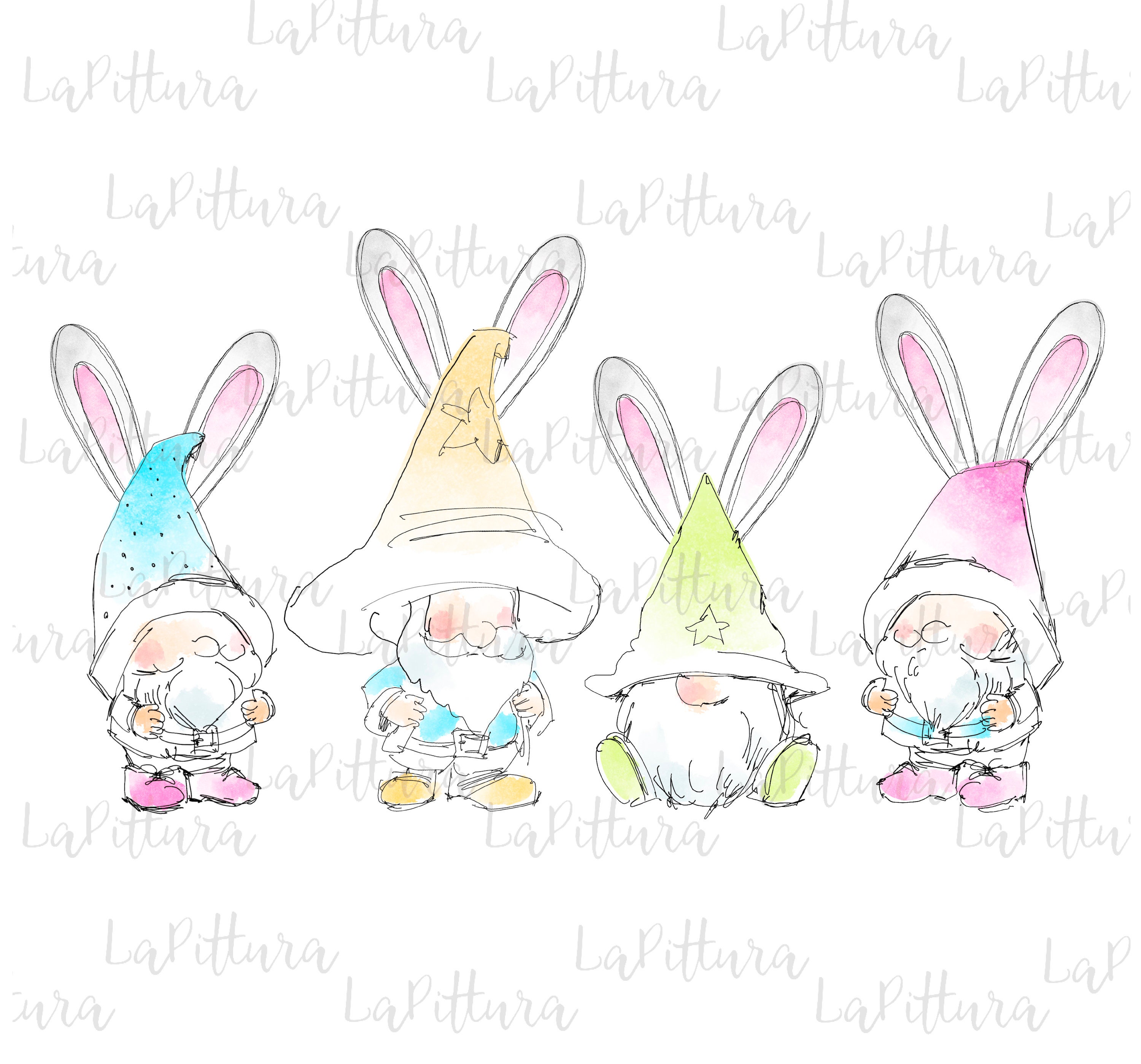 Watercolor Easter PNG, Gnome Easter Png, Gnomes Png, Bunny Clipart ...