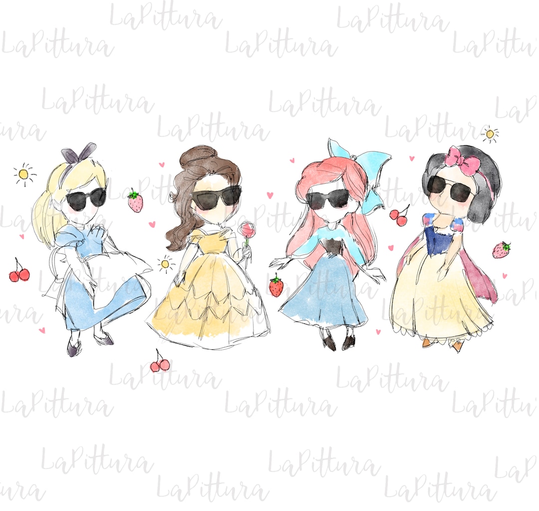 Watercolor Summer Princess PNG, Summer Princess Clipart, All Princess ...