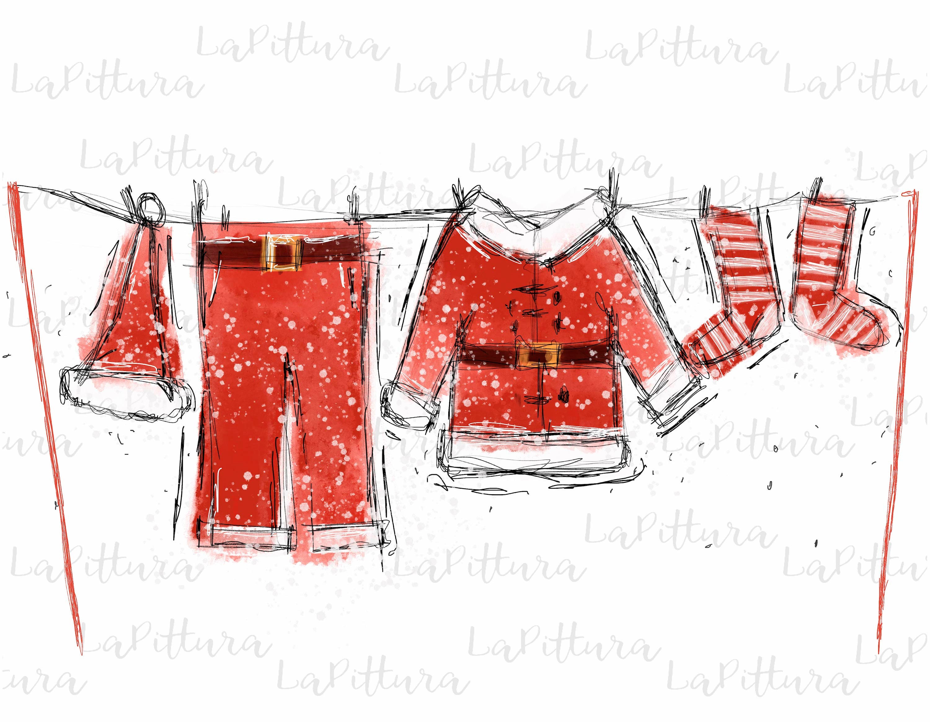 Christmas Clipart Santa Claus Printable Template for - Etsy
